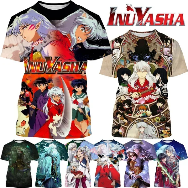 Camiseta-con-estampado-3D-de-Inuyasha-para-hombre-y-mujer-camisa-de ...