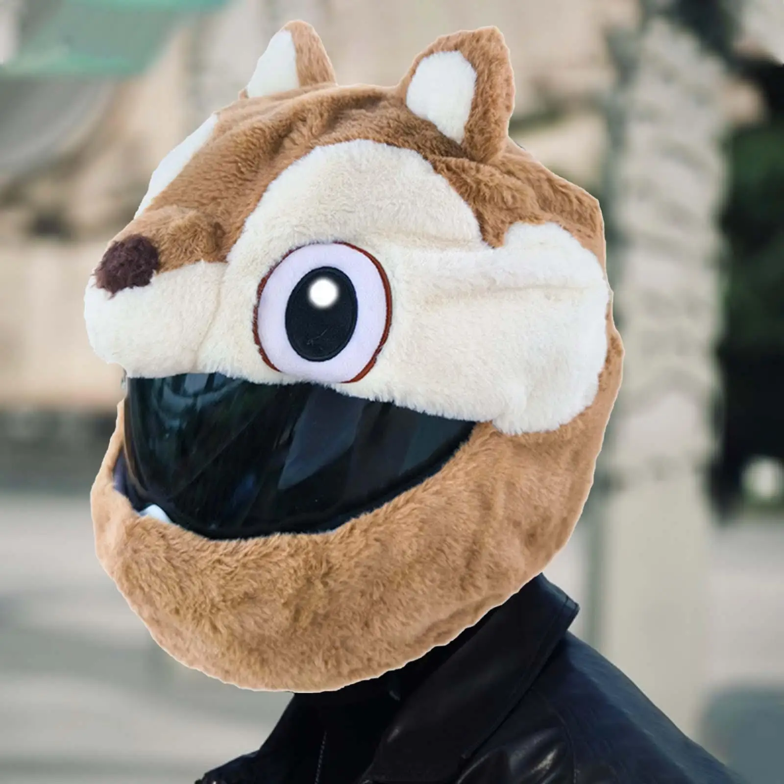 Motorcycle-Helmet-Cover-Decor-Plush-Animal-Helmet-Covers-Fun-Rides-and ...