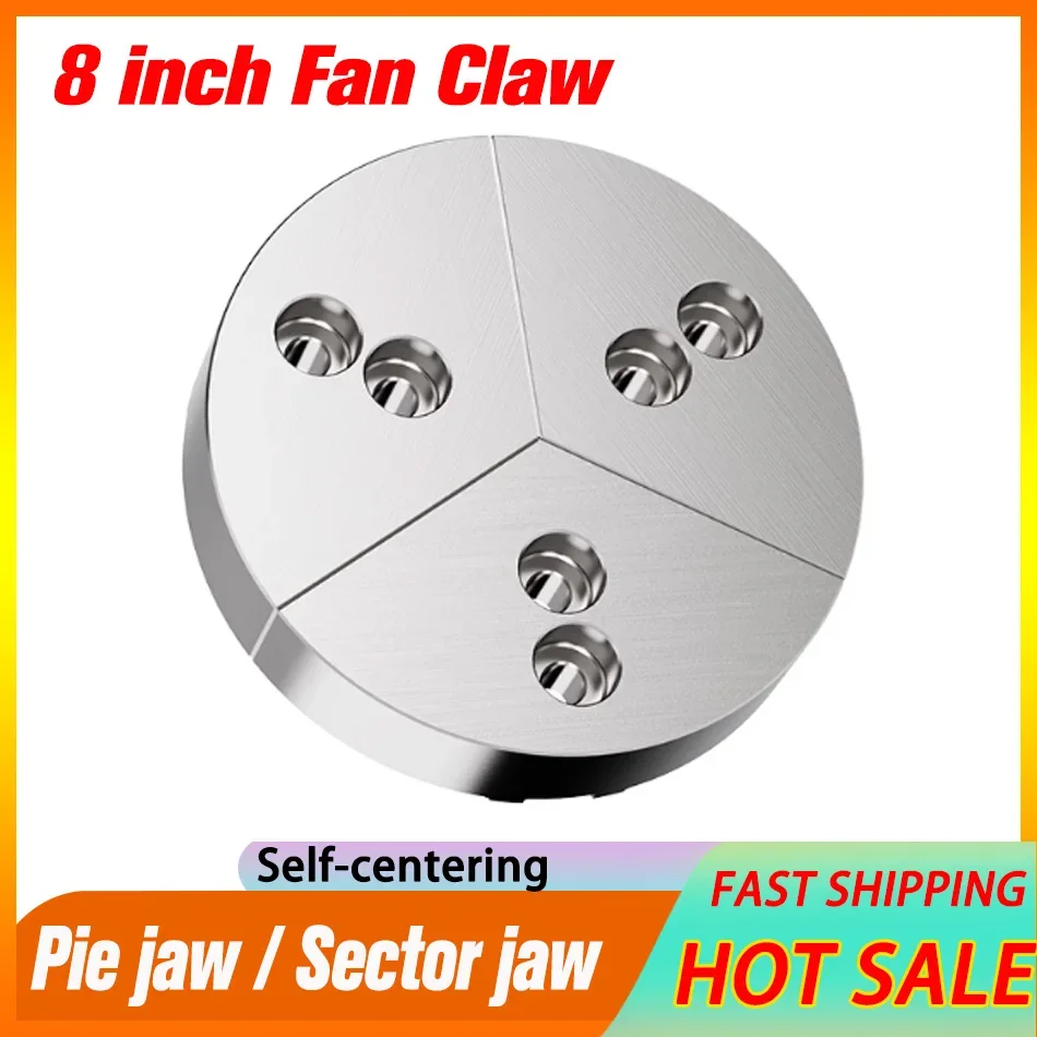 8 inch Hydraulic sector jaw fan shaped claw 3 soft Pie jaw for lathe ...