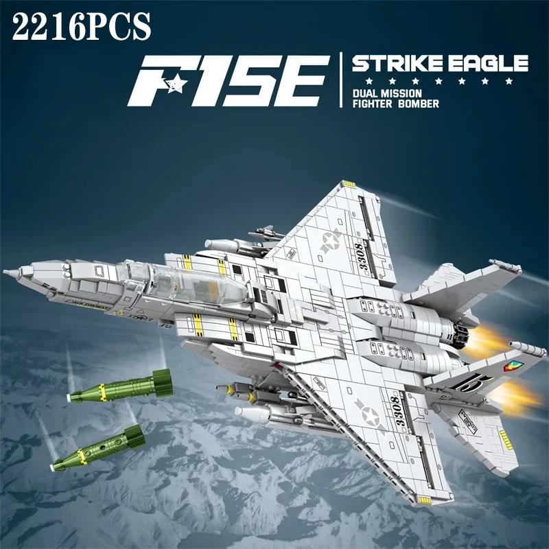 2216PCS-Military-F-15-Strike-Eagle-Fighter-Building-Blocks-Cruise-Air ...