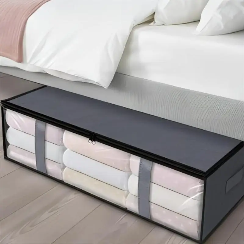 1pc-Simple-Zipper-Underbed-Storage-Bag-Foldable-Organizer-With-Window ...