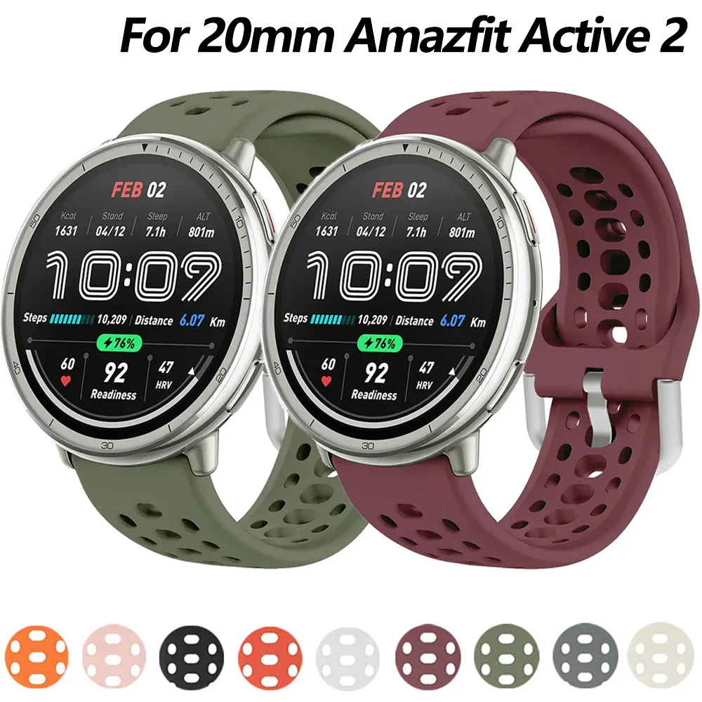 Sport Silicone Strap for Amazfit Active 2 Band Smart Watch Official ...