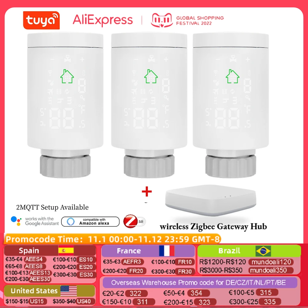 Tuya Zigbee3.0 Smart Radiator Actuator Programmable Thermostatic ...