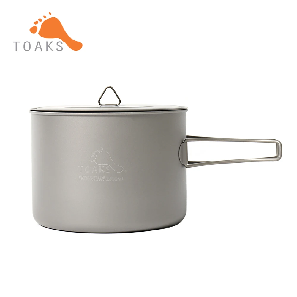TOAKS POT 1600 Pure Titanium Camping Cookware Outdoor Pots, Can be Used ...