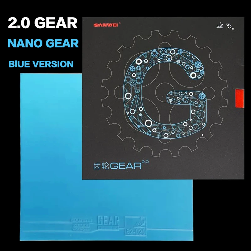 SANWEI-Blue-NANO-Gears-2-0-Gears-NON-STICKY-Table-Tennis-Rubber-Ping ...