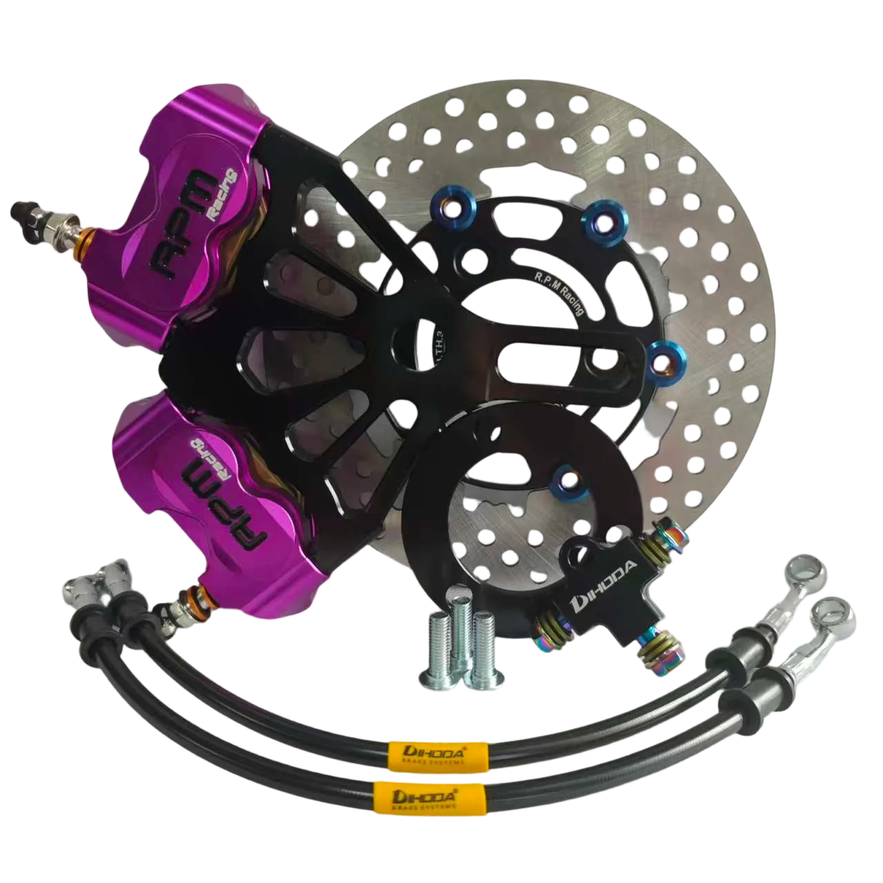 Motorcycle Dual RPM Brake Caliper Kit with 220mm Disc Bracket For ...