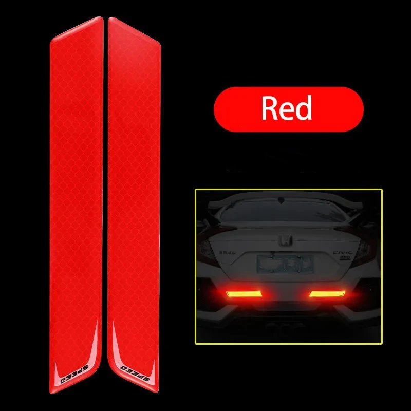 2pcs Car Bumper Reflective Strips Car Stickers Decal Warning Reflective ...