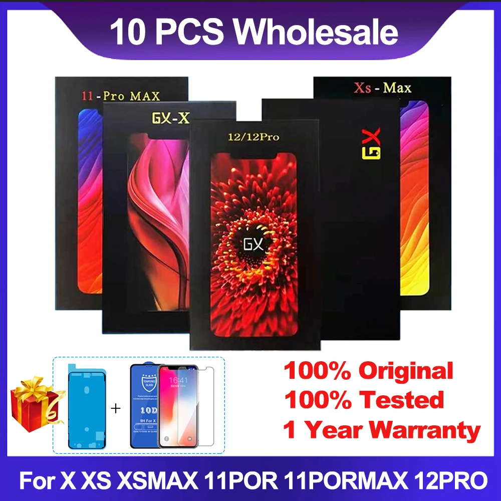 10pcs Gx Oled 디스플레이 아이폰 X Xs Lcd 디스플레이 터치 스크린 디지타이저 어셈블리 아이폰 X Xs Gx