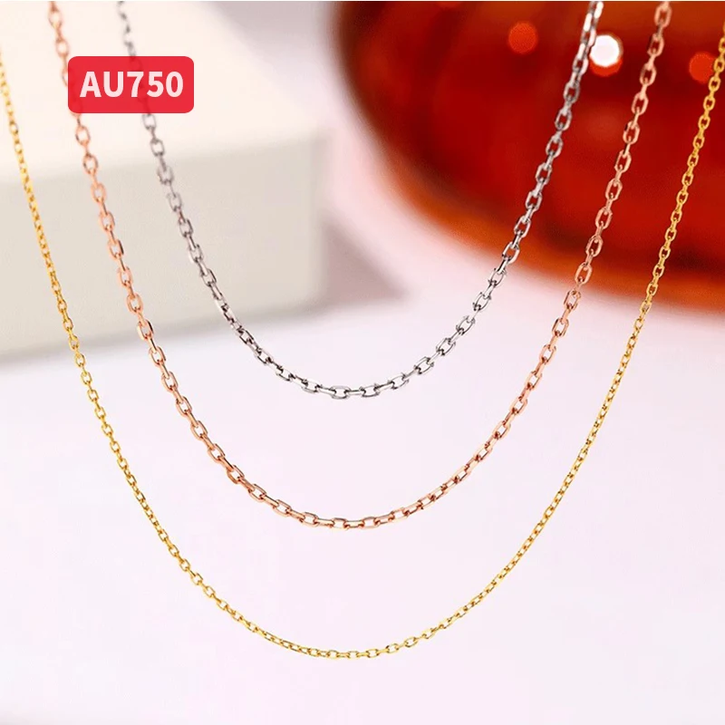 18K-real-gold-cross-chain-card-chain-gold-necklace-rose-gold-and-white ...