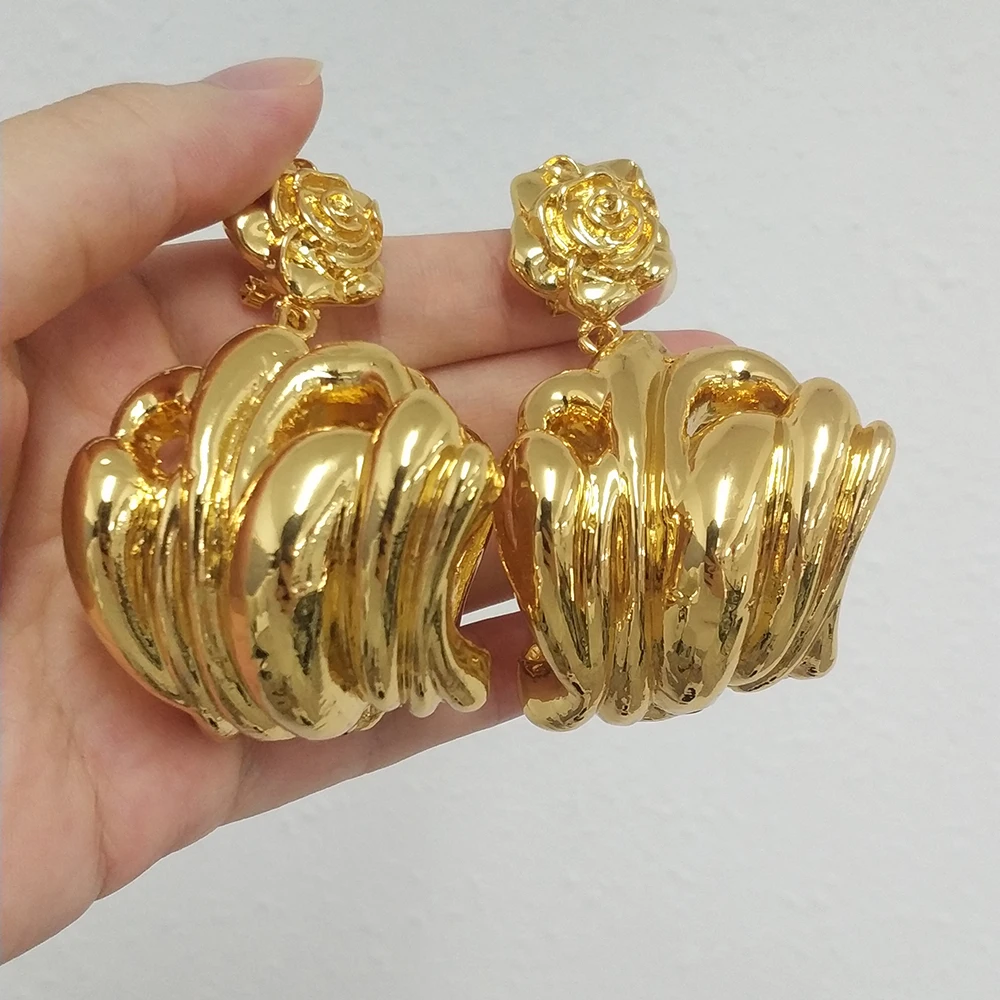 Dubai Large Party Earring 18k Gold Plated Fashion Trend Jewelry African ...