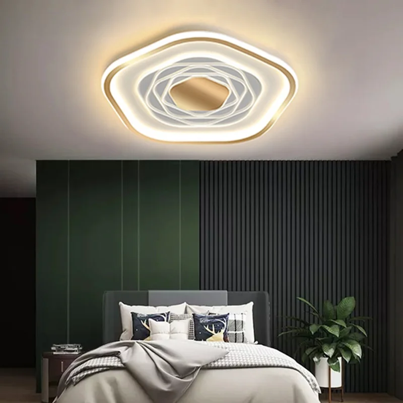 Modern-Pentagonal-LED-Ceiling-Chandelier-Ceiling-Light-LED-Lamp-Indoor ...