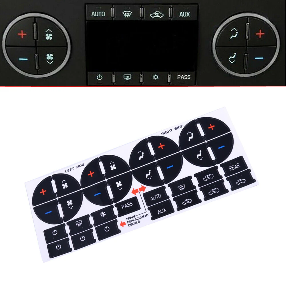 Self adhesive Black Vinyl Radio A/C Climate Control Button Repair ...