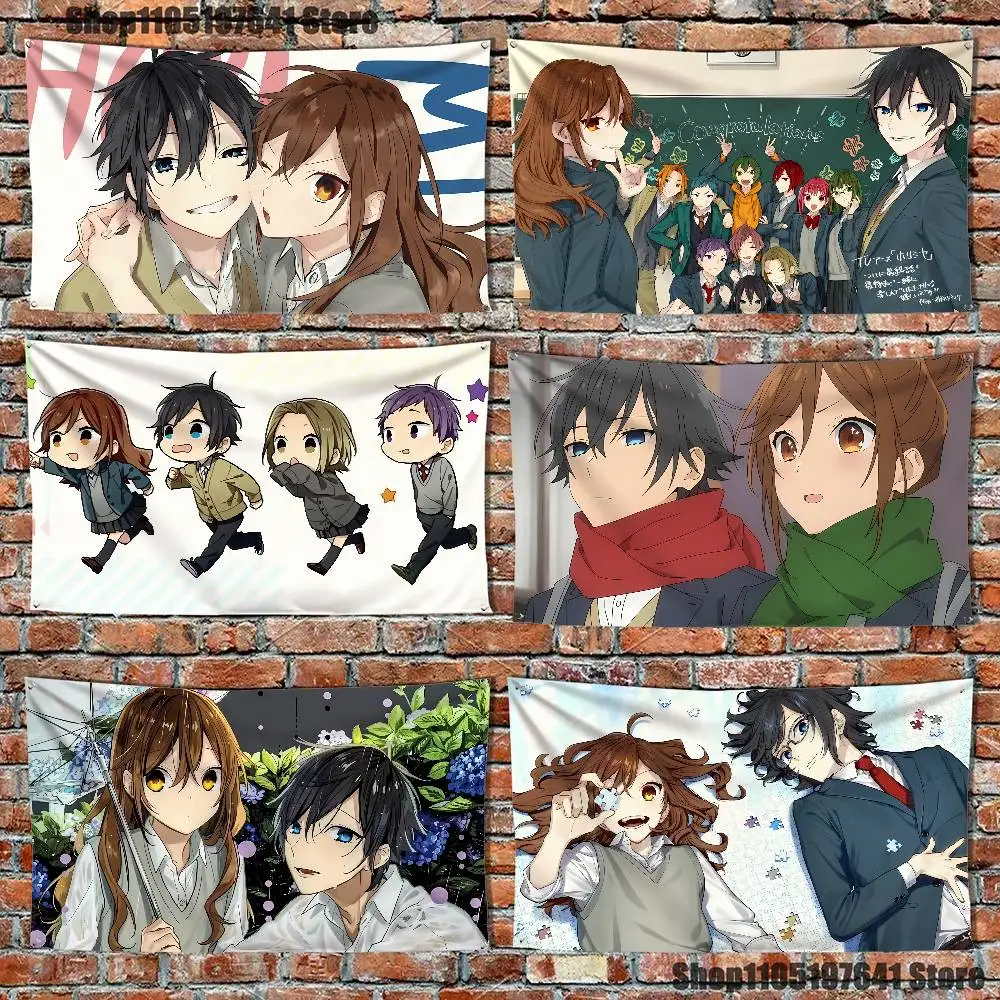 Anime H-Horimiya High-Quality Flag Tapestry Banner Bedroom Living Room ...
