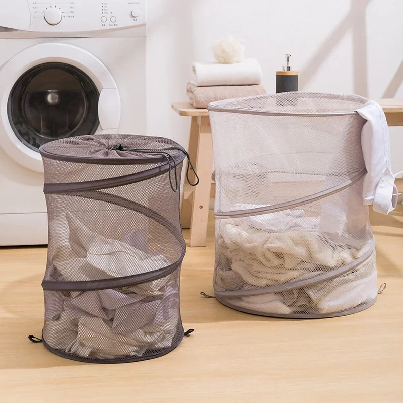 Home Large Cylindrical Laundry Bucket Organizador Foldable Laundry ...