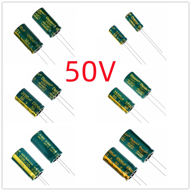 10-50-100-Pcs-Lot-50V-0-47uF-DIP-High-Frequency-Aluminum-Electrolytic ...