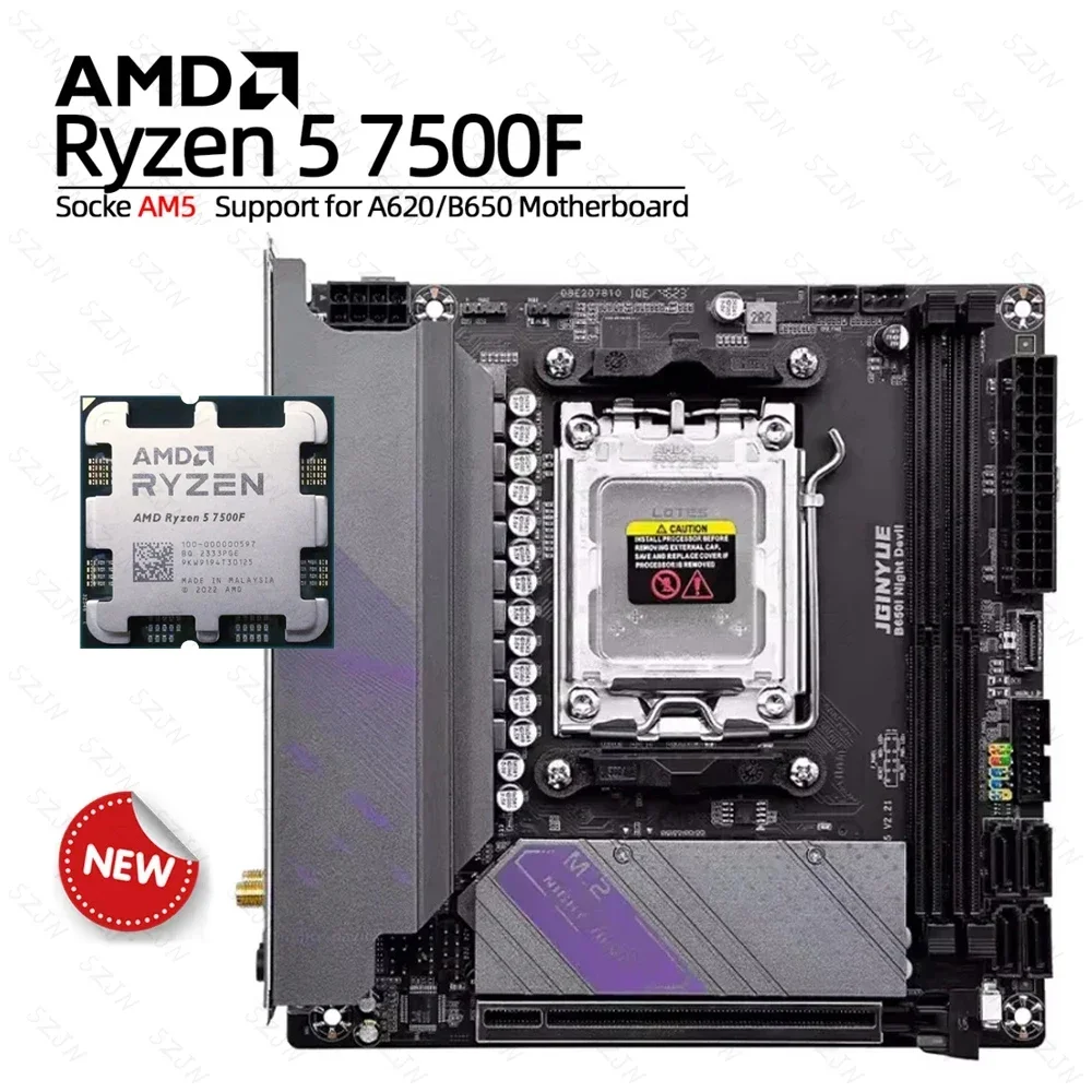 JGINYUE-B650-ITX-placa-base-AM5-AMD-Ryzen-7500F-CPU-LGA1700-DDR5 ...
