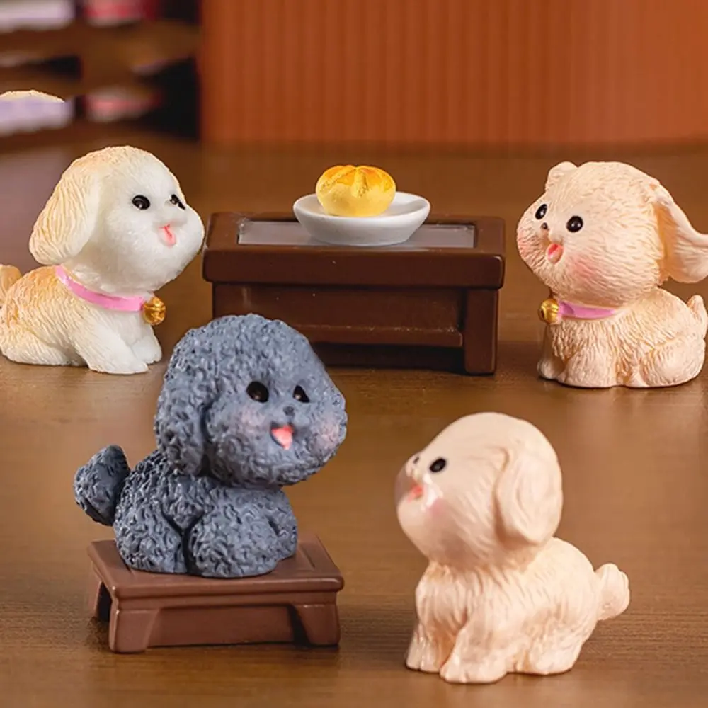 Cute Mini Puppy Figurine Desktop Figurines Miniature Dog Sculpture ...