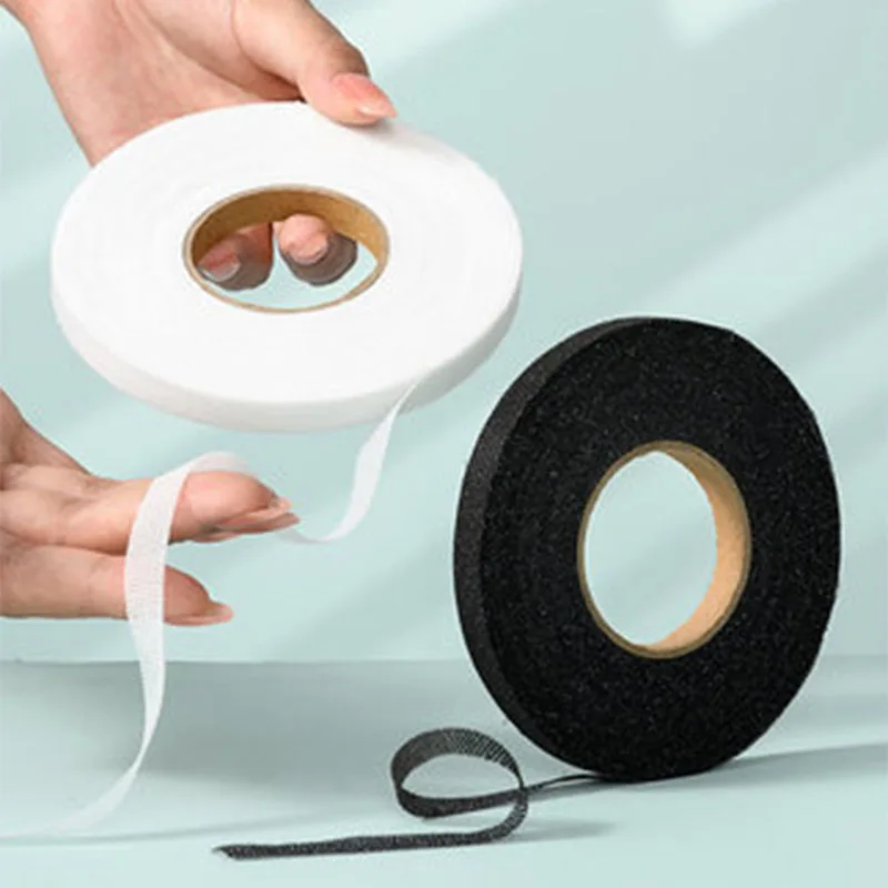 40m-Black-White-Single-sided-Interlining-Adhesive-Fabric-DIY-Sewing ...