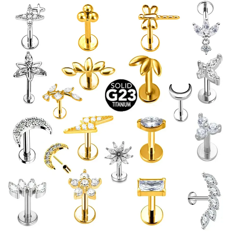 ASTM-F136-G23-Titanium-Flower-Moon-Butterfly-Threadless-Piercing ...