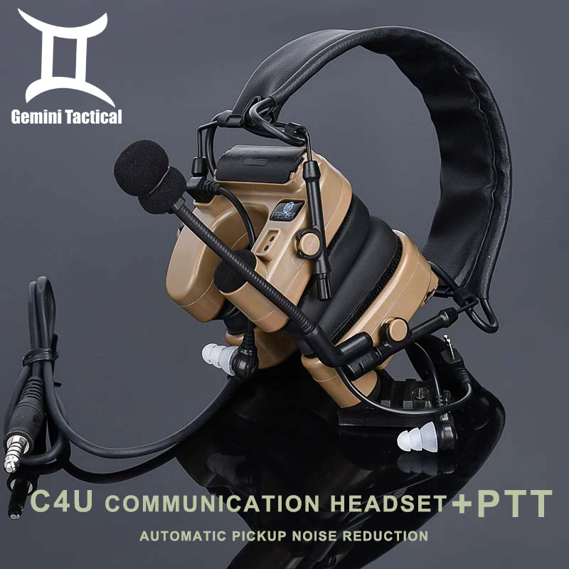 Tactical-Headworn-Communication-Headset-C4U-Electronic-Shooting-Earmuff ...
