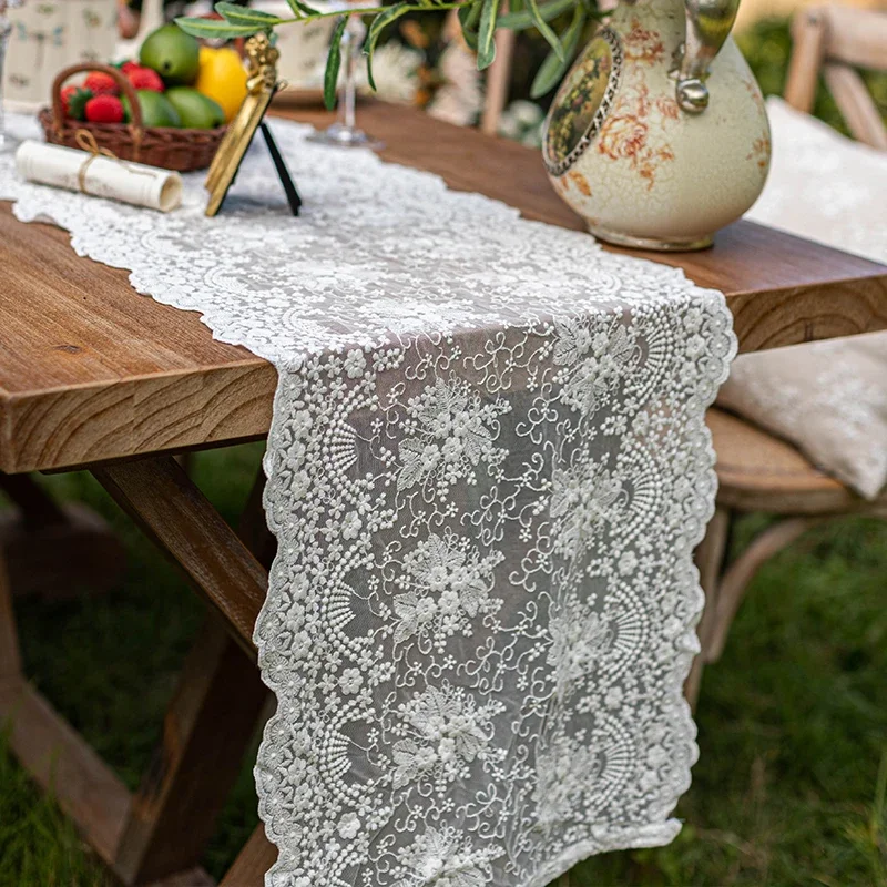 Vintage Lace Table Runner French Romantic White Table Runners Home ...