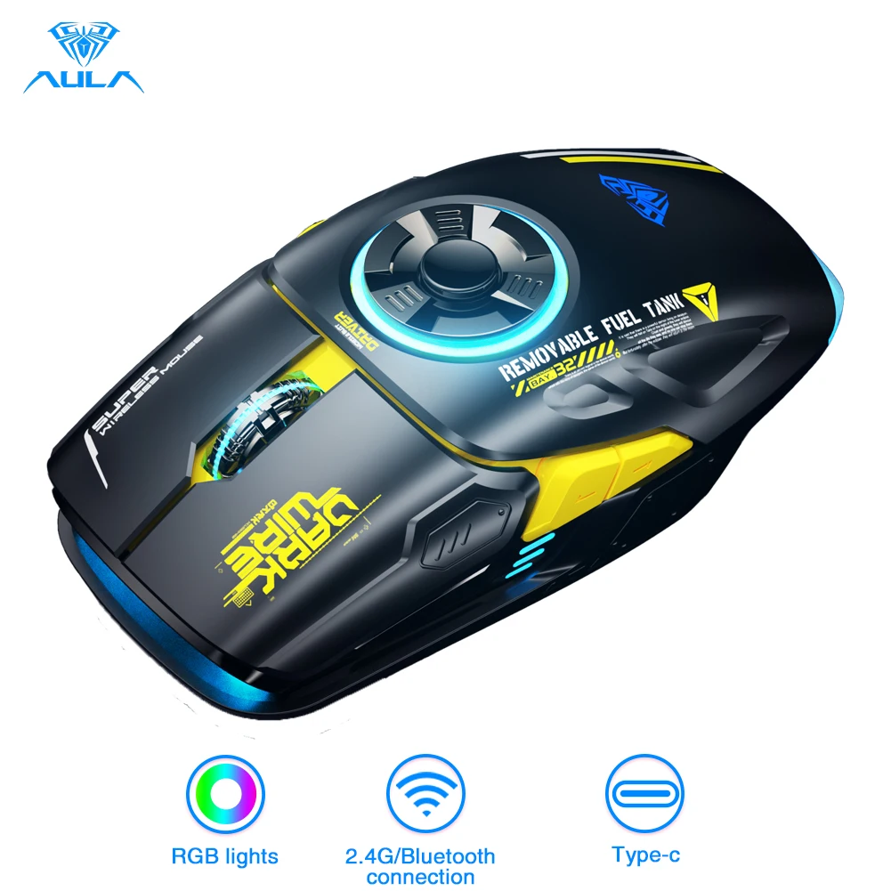 AULA-H530-Wired-Wireless-four-mode-Mouse-Wired-decompress-charging-gyro ...