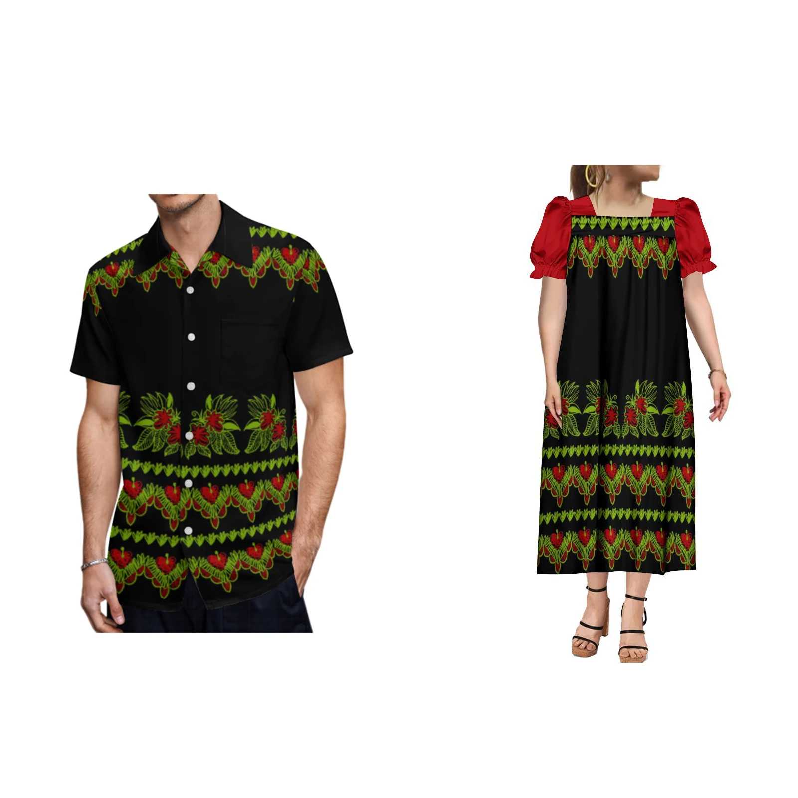 2024-Top-Quality-Custom-Polynesian-Tribal-Printed-Mumu-Dress ...