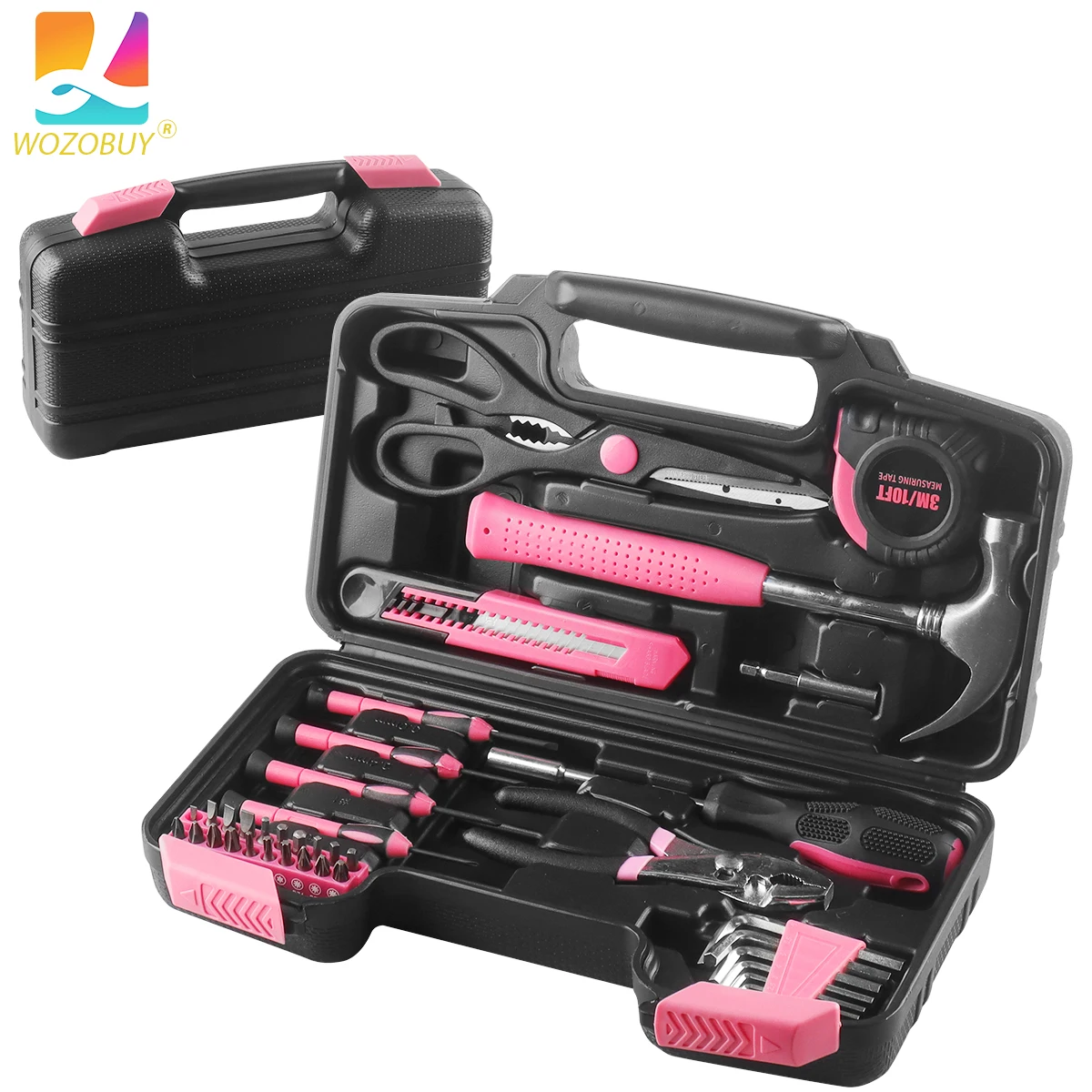 39Pcs-Household-Repair-Tool-Kit-Multipurpose-Pink-Home-Hand-Tool-Set ...