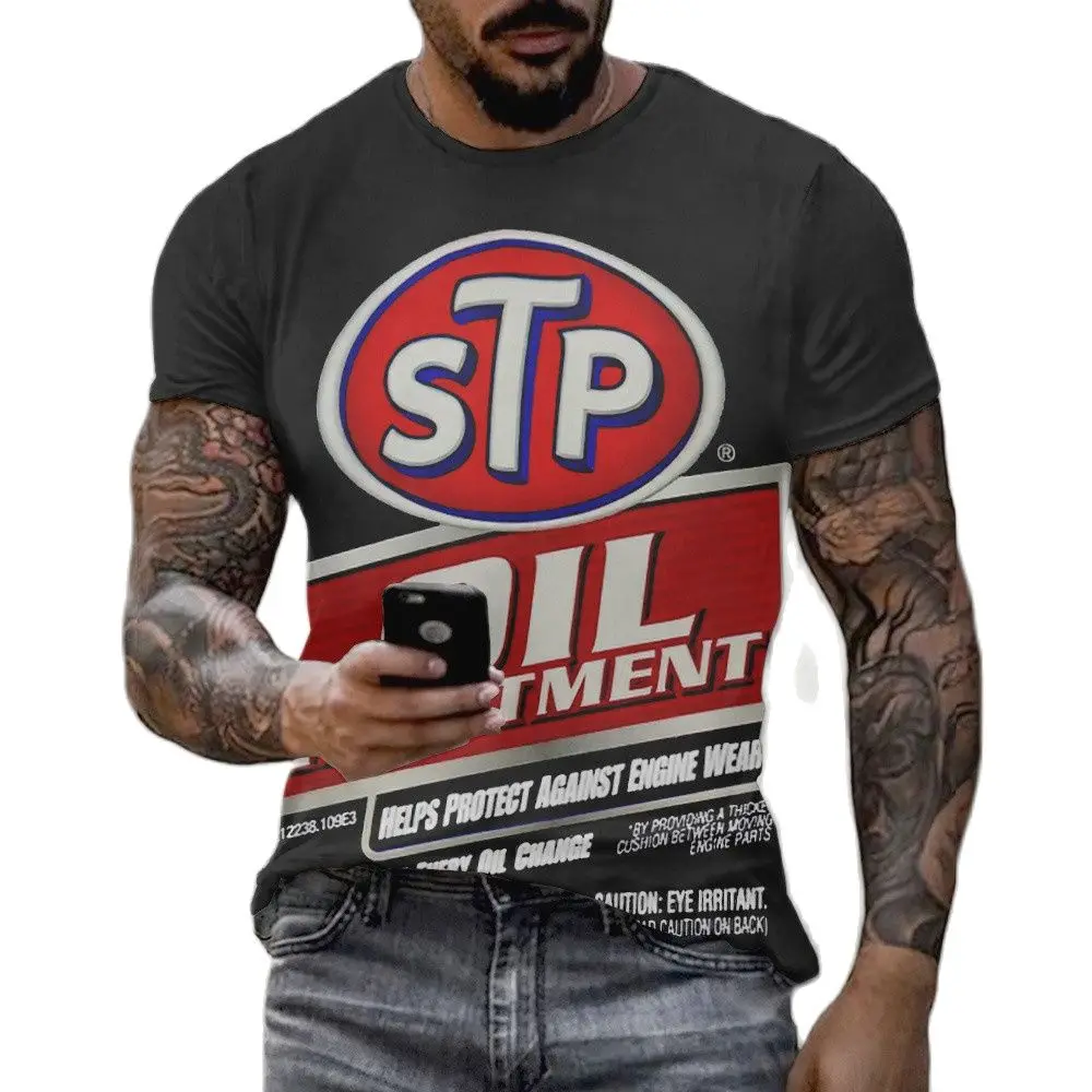 Summer Retro STP 3D Printed T shirts Quick Drying Round Neck Short ...