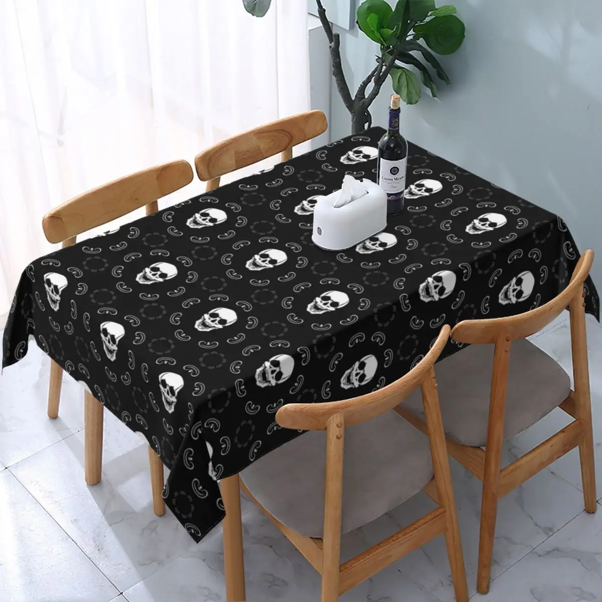 Halloween Skull Pattern Tablecloth Rectangular Tablecloth Picnic Cloth ...