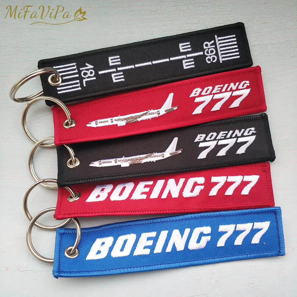 MiFaViPa-Embroidery-Boeing-777-Key-Chains-Phone-Strap-Black-Red ...
