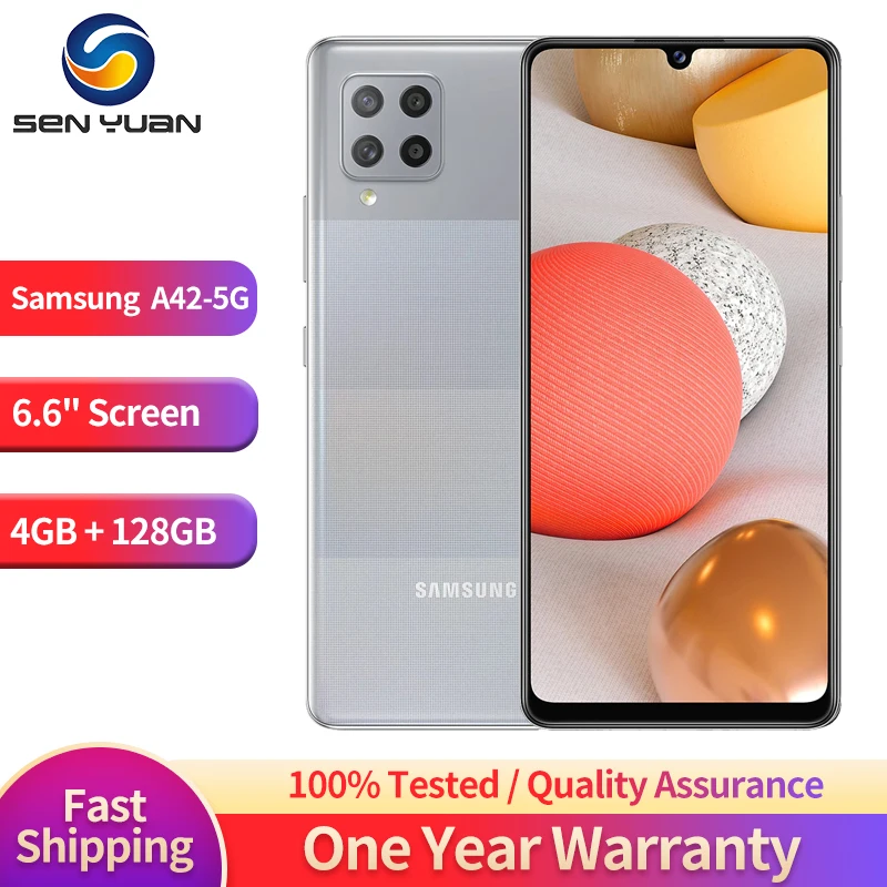Original Samsung Galaxy A42 A426U A426N 5G Mobile Phone NFC 6.6'' 4GB RAM 128GB ROM 48MP+8MP ...