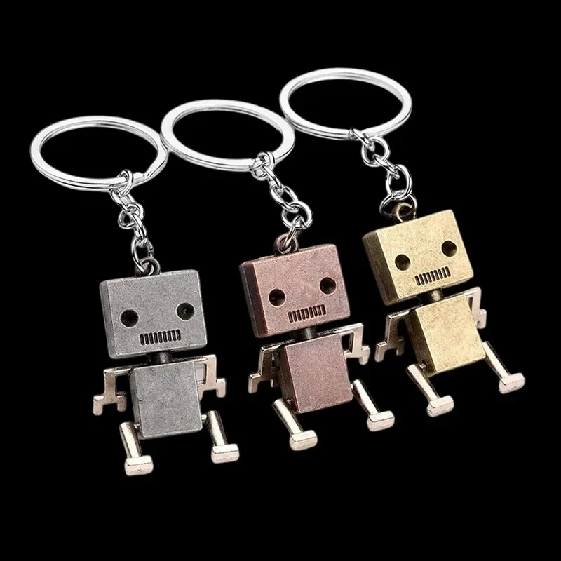 Cool-Movable-Robot-Keychain-for-Men-Metal-Little-Box-Cartoon-Keyring ...