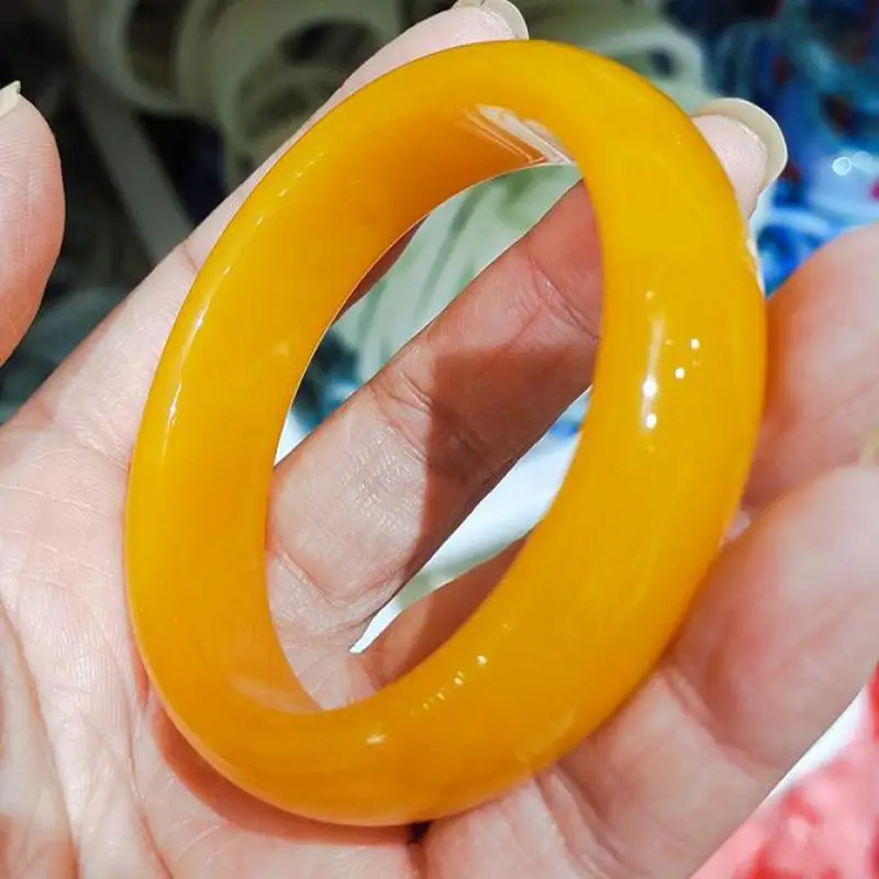 Real-Jades-Bangles-Women-Healing-Jewelry-Genuine-Natural-Chinese-Yellow ...