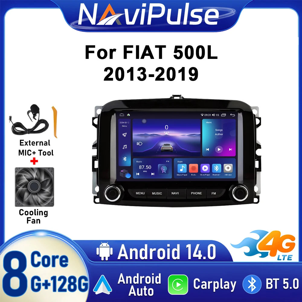 7" Android 14 Screen Car Radio For Fiat 500L 2013 - 2019 Stereo ...