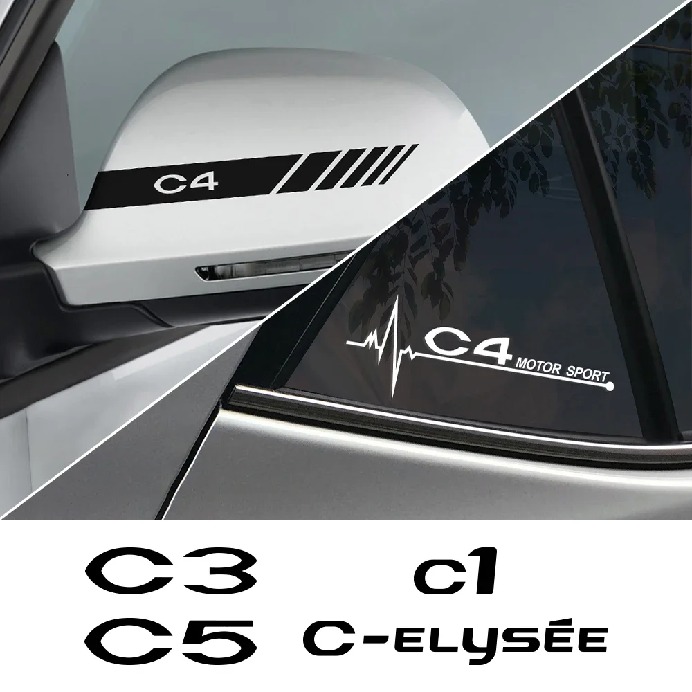 4PCS-Car-Window-Stickers-Rearview-Mirror-Vinyl-Decals-Accessories-For ...