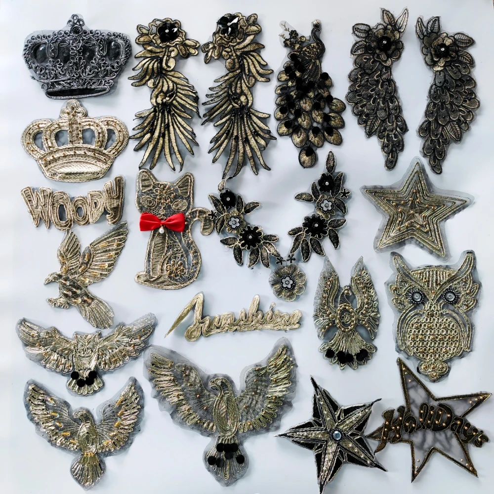 embroidery peacock patch,dogs badges,animal cartoon sequined owl ...