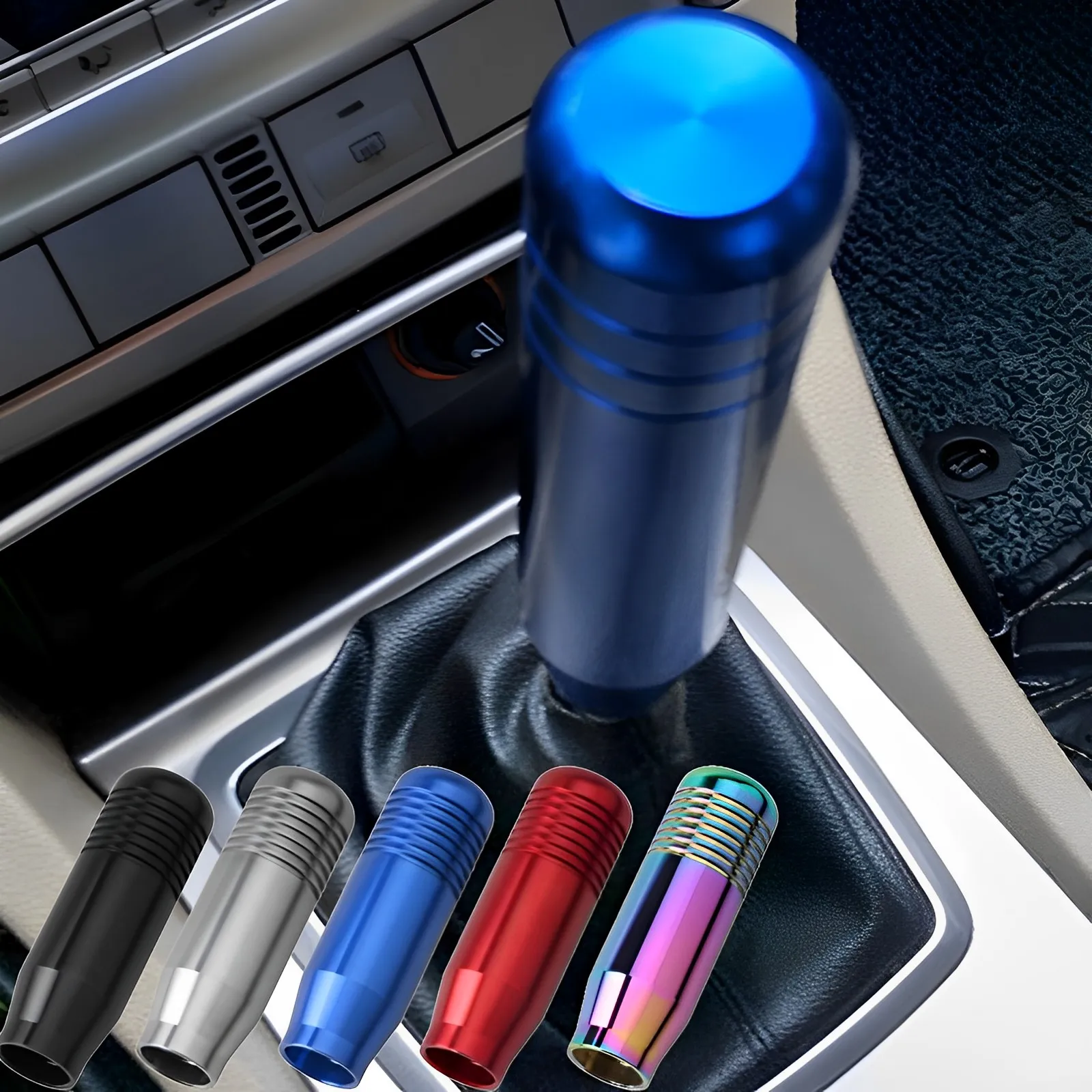 Universal Car Aluminum Manual Gear Shift Knob Stick Manual Transmission Gearstick Lever Shifter ...