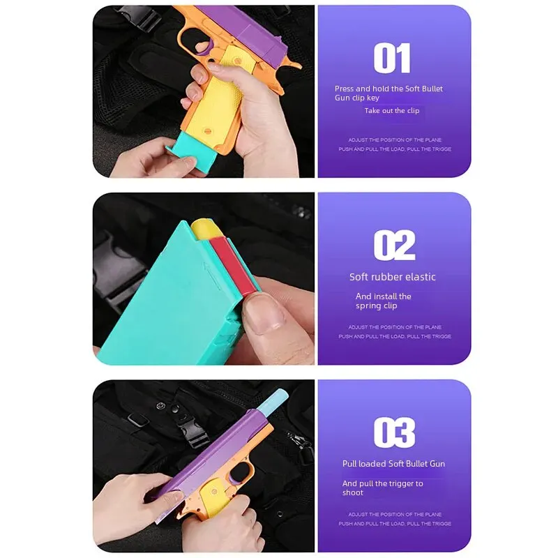 Children Toy Gun Sandbox Eagle Bullet Boys Hand Gun Burst Simulation ...