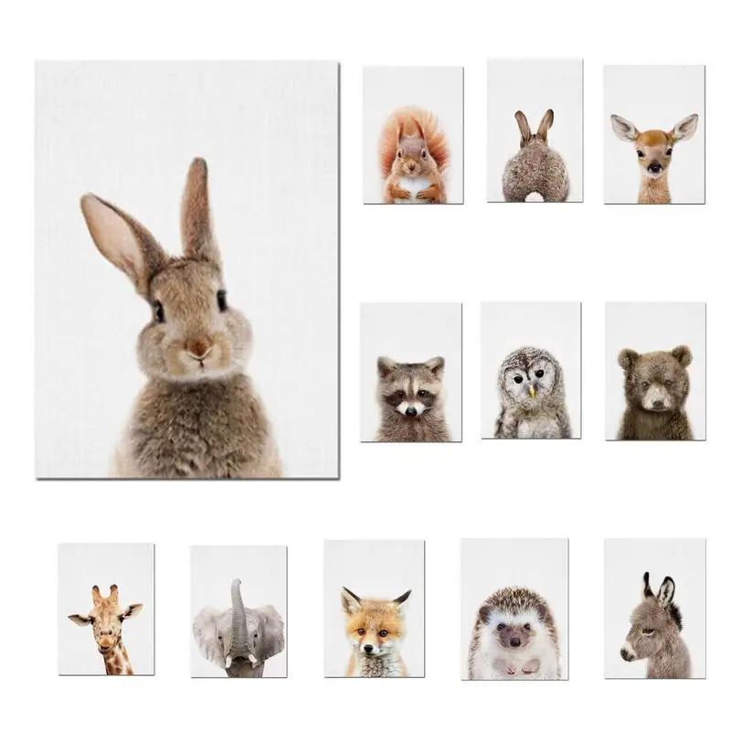 Animal-Paintings-For-Wall-Decorations-Nordiic-Cute-Cartoon-Animal ...