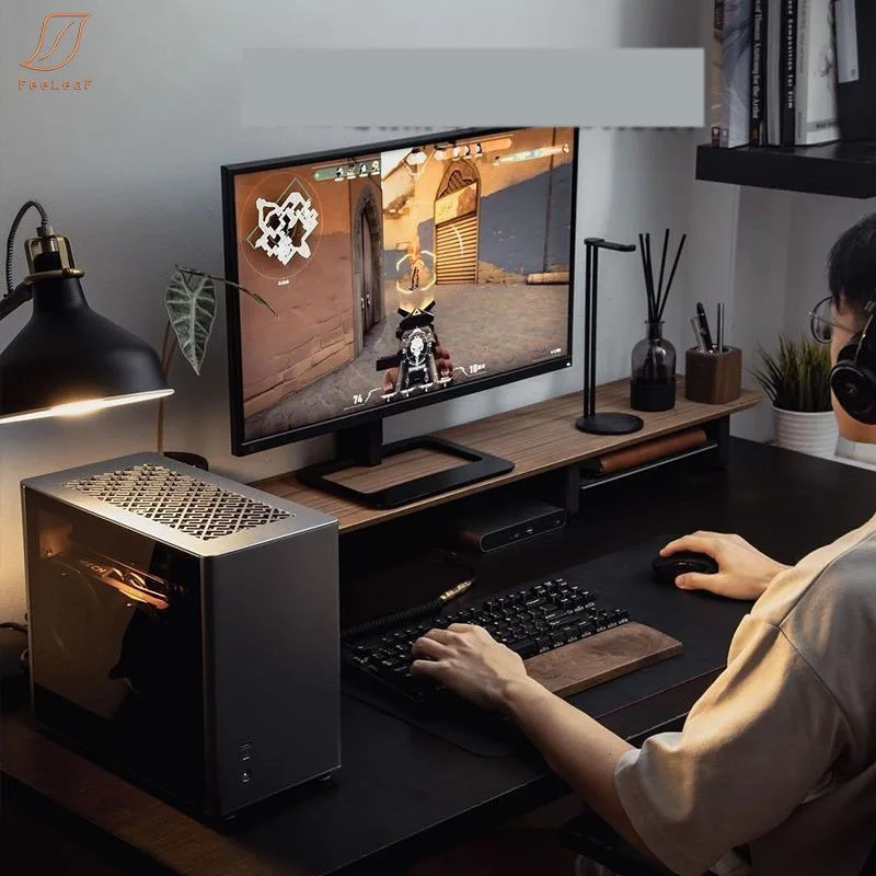 Soporte-de-Monitor-de-nogal-para-computadora-de-escritorio-soporte-de ...