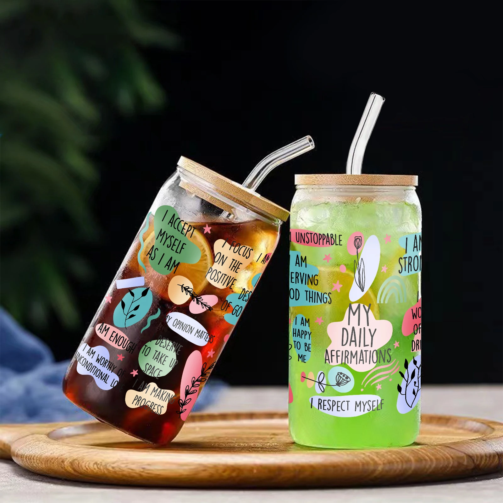 16oz-Daily-Affirmations-3d-Print-Drinking-Glass-Can-Mason-Jar-With ...