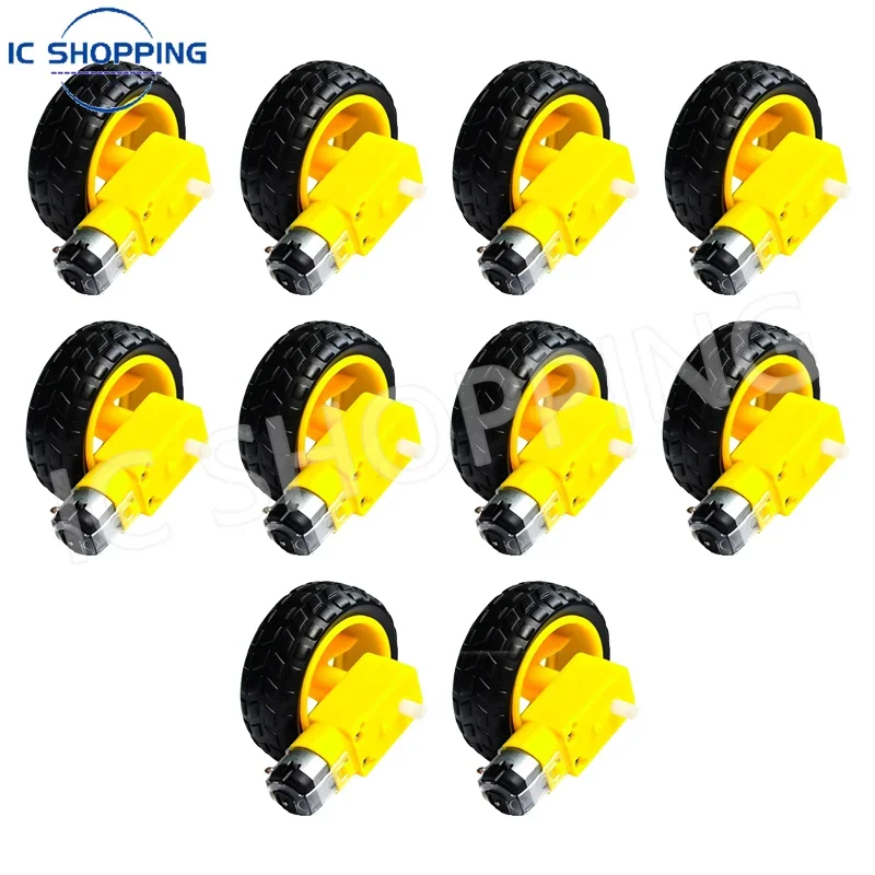10pcs-DC-Motor-Wheel-TT-Motor-3-6v-Shaft-Gear-Motor-Support-Electric ...