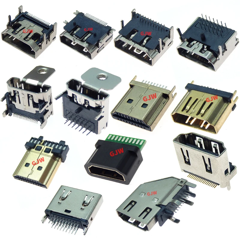 10 pces hdmi conector de interface hd compatível smd 19 pinos 19 p ...