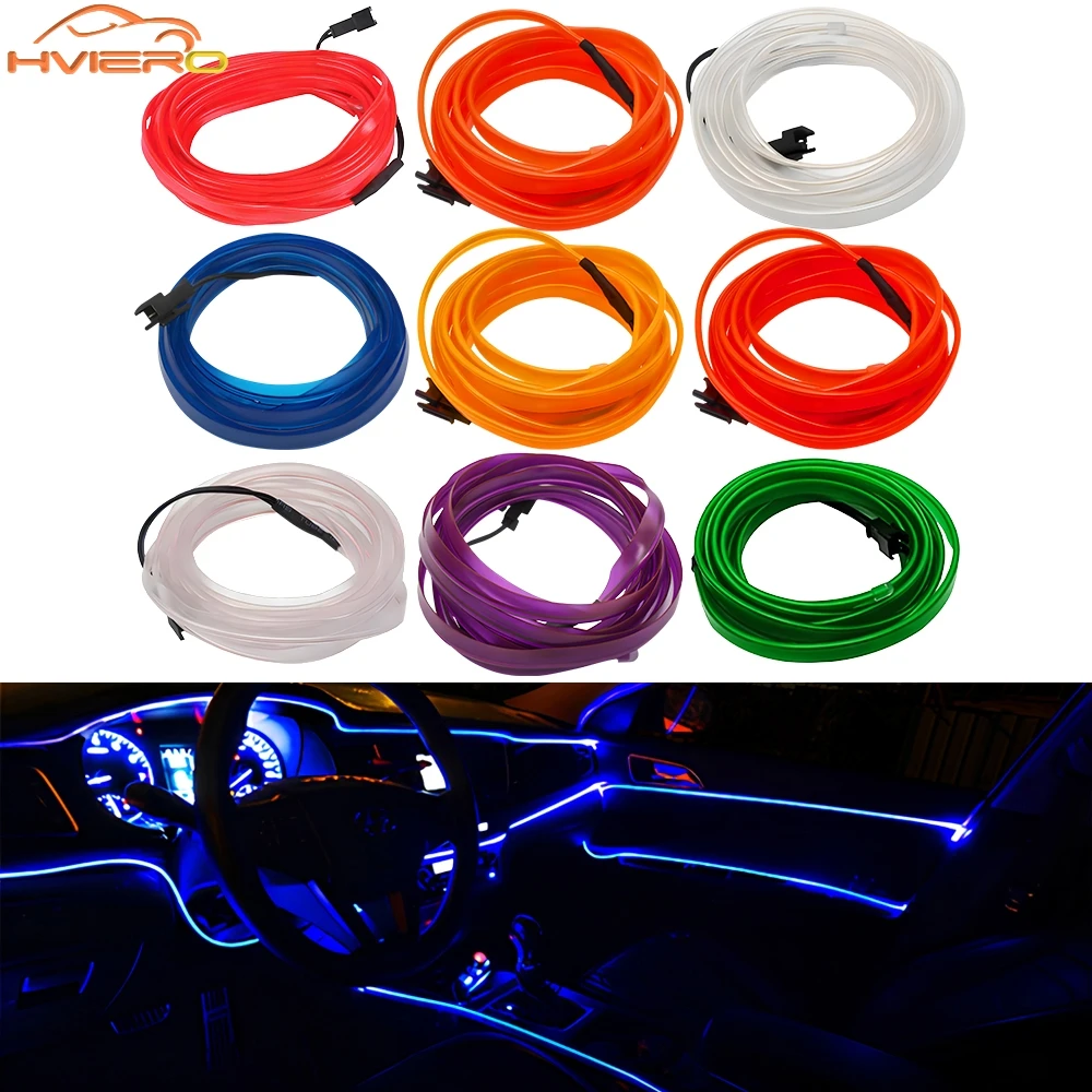 1M/2M/3M/5M Colour Car Interior Lighting LED Strip Auto Decoration Wire ...