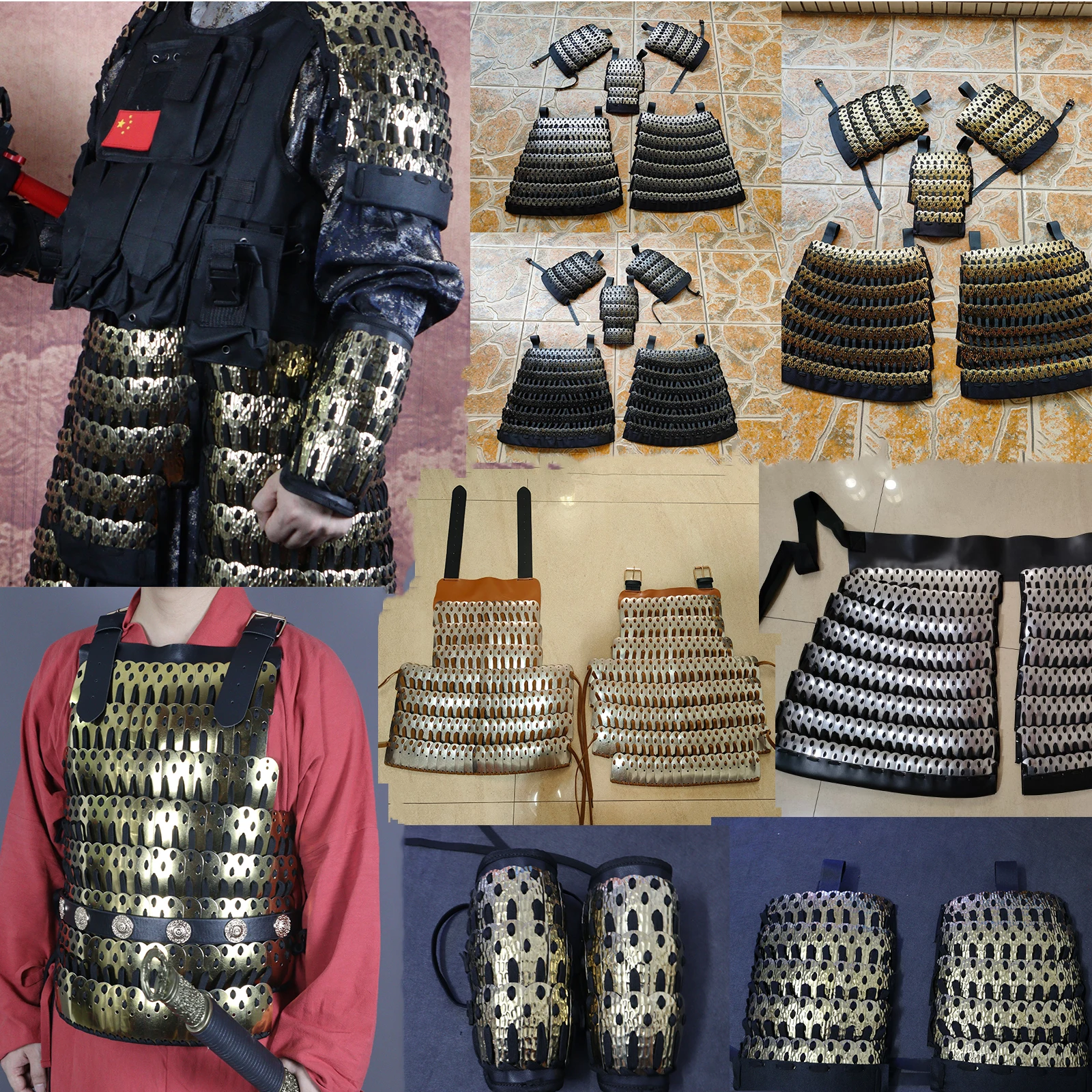 Outdoor tri color tactical stainless steel armor chest armor two-tier ...