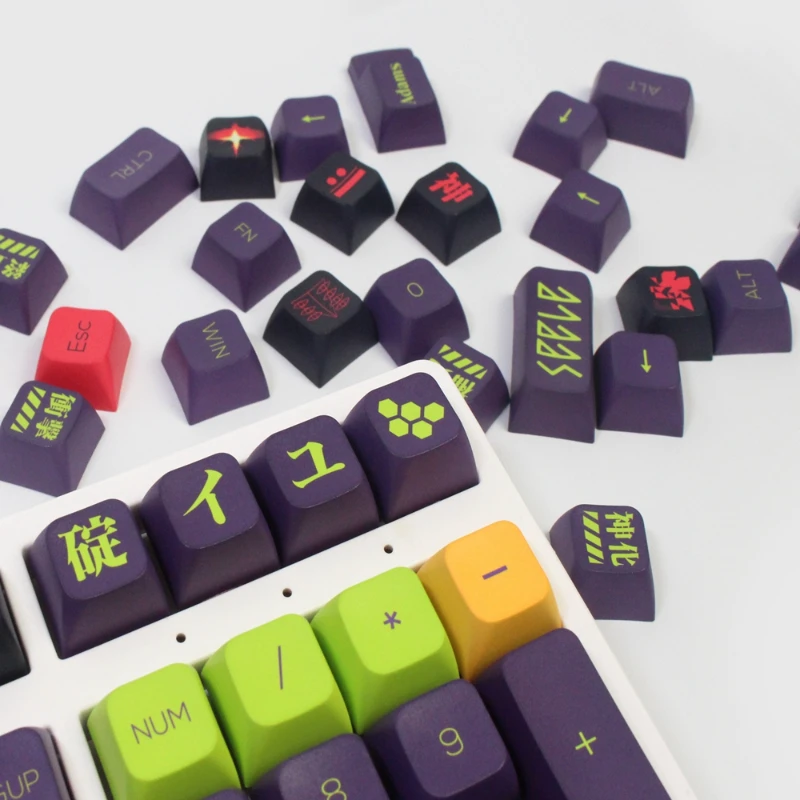 Keys | Custom Anime Keycaps 135 PCs Evangelion Theme Eva Unit 01 V2 fo ...