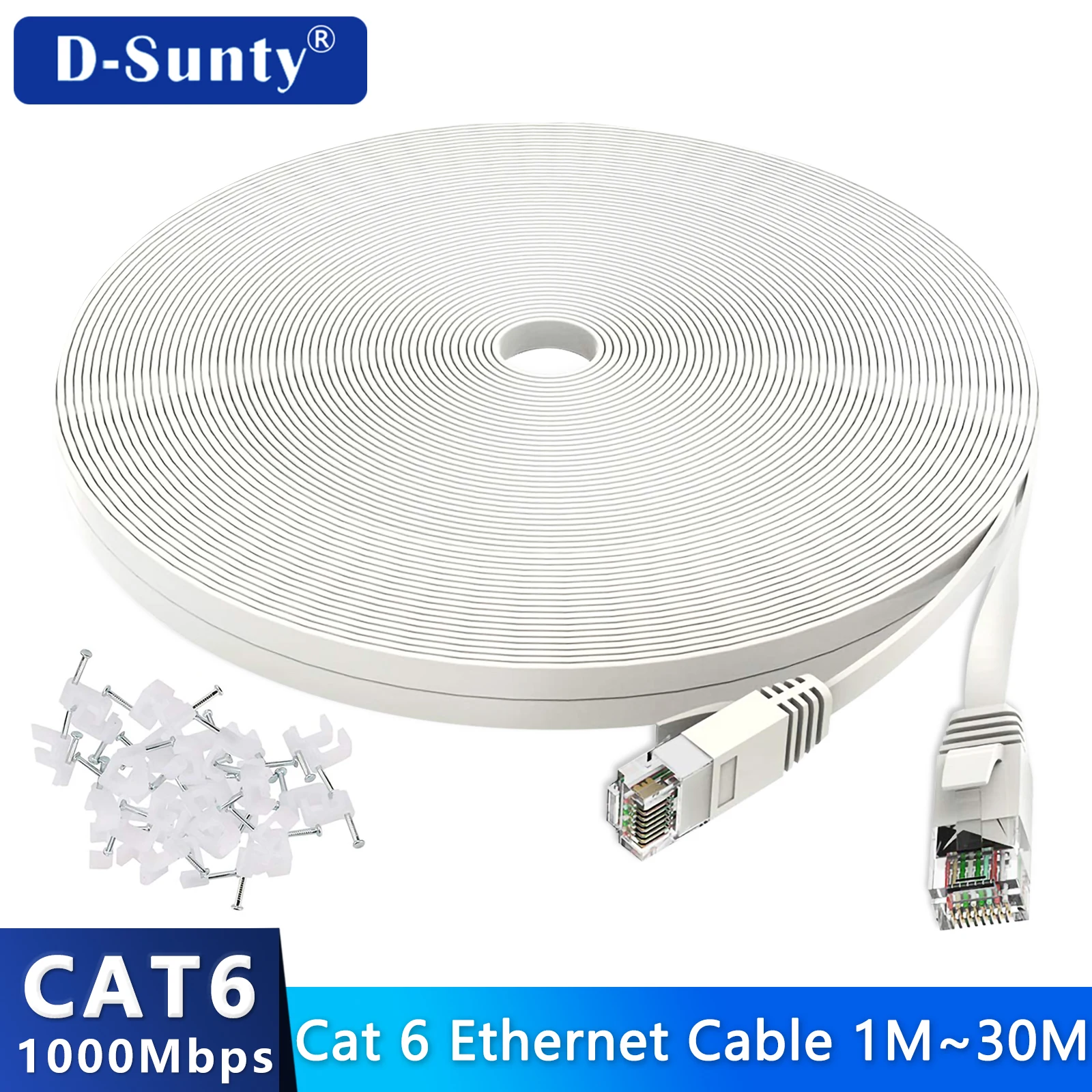 Cat6 Ethernet Cable Flat Long High Speed Internet Network Cable Rj45 ...