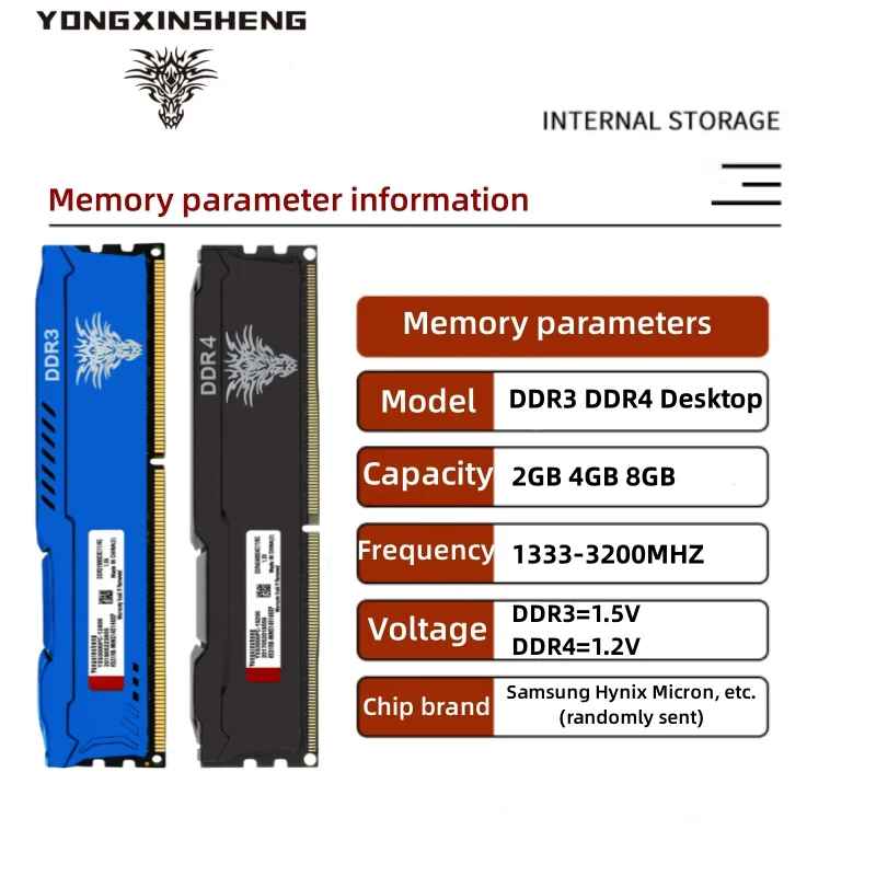 DDR3 DDR4 RAM 2GB 4GB 8GB 16G1333MHz 1600MHz 1866MHz PC3-10600 PC3 ...