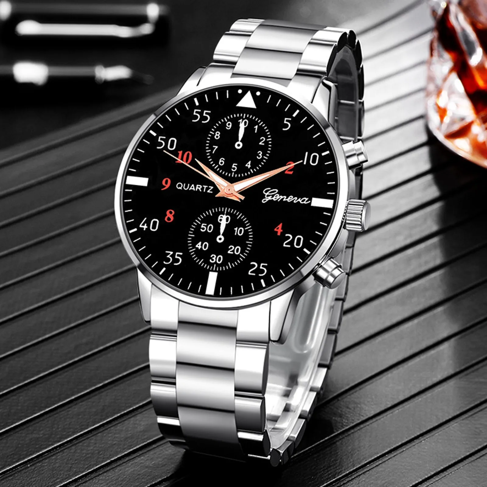Modern-Fashion-Black-Quartz-Men-Watches-Steel-Strap-Minimalist-Fashion ...